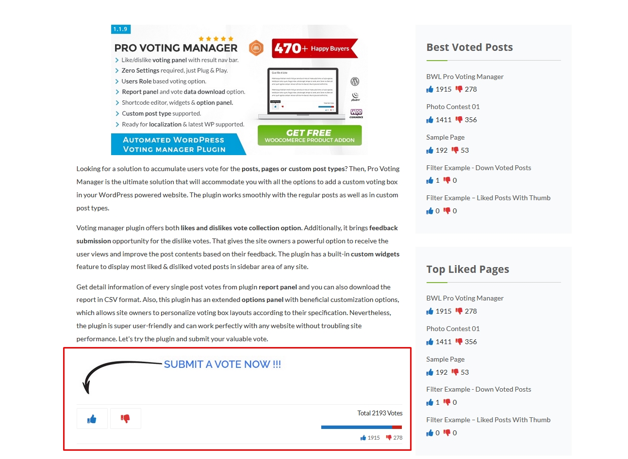 BWL Pro Voting Manager by xenioushk | CodeCanyon